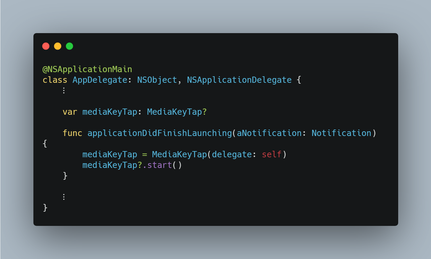 Access media key events from Swift