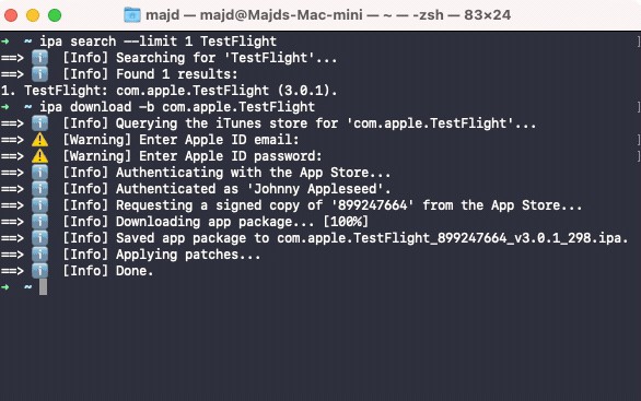 Command-line tool that allows searching and downloading app packages from the iOS App Store