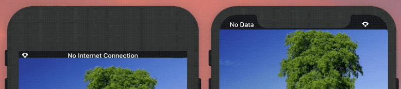 StatusBarOverlay will automatically show a "No Internet Connection" bar ...