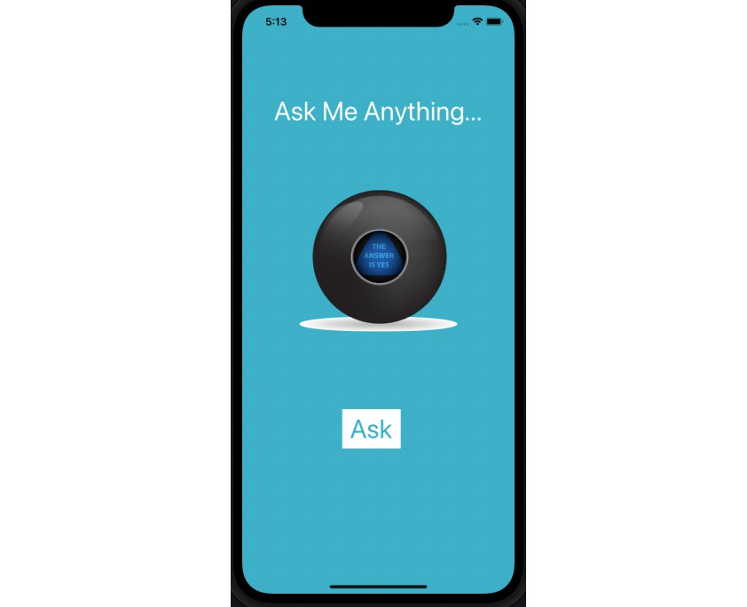 A simple iOS app which shows answer on the screen everytime when the ...