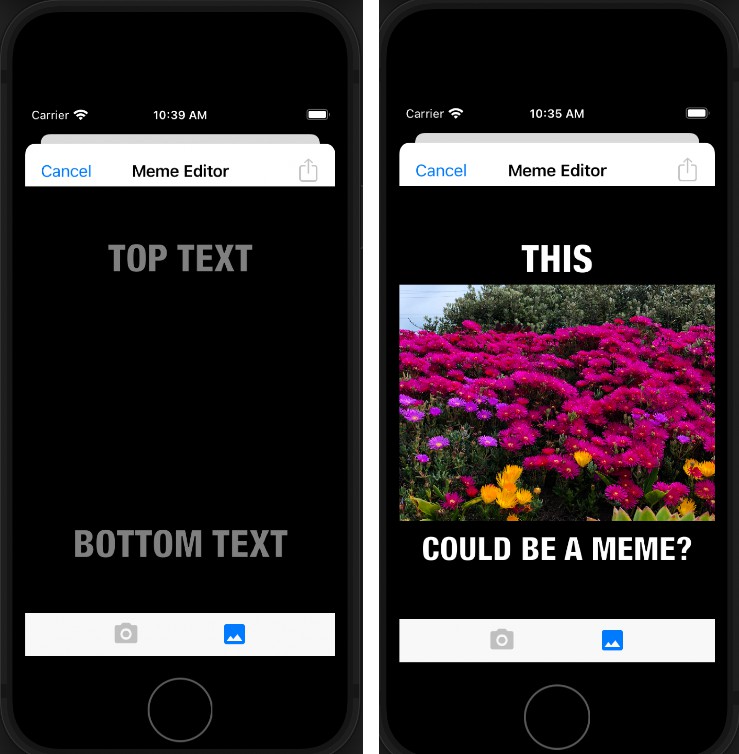 iOS App that creates memes from images