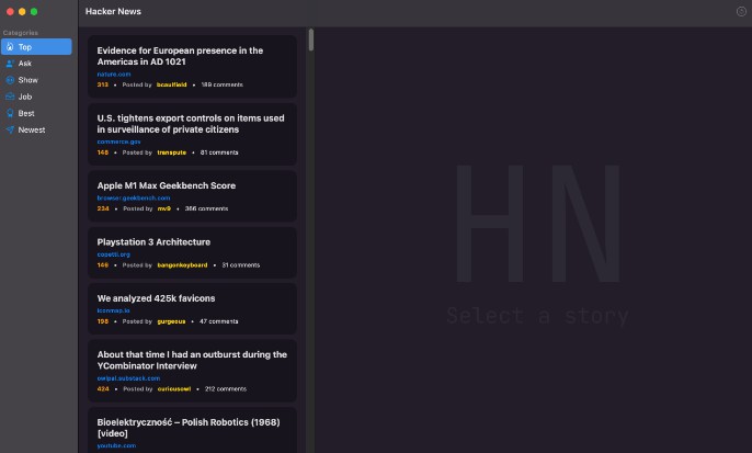 Hacker News client for macOS