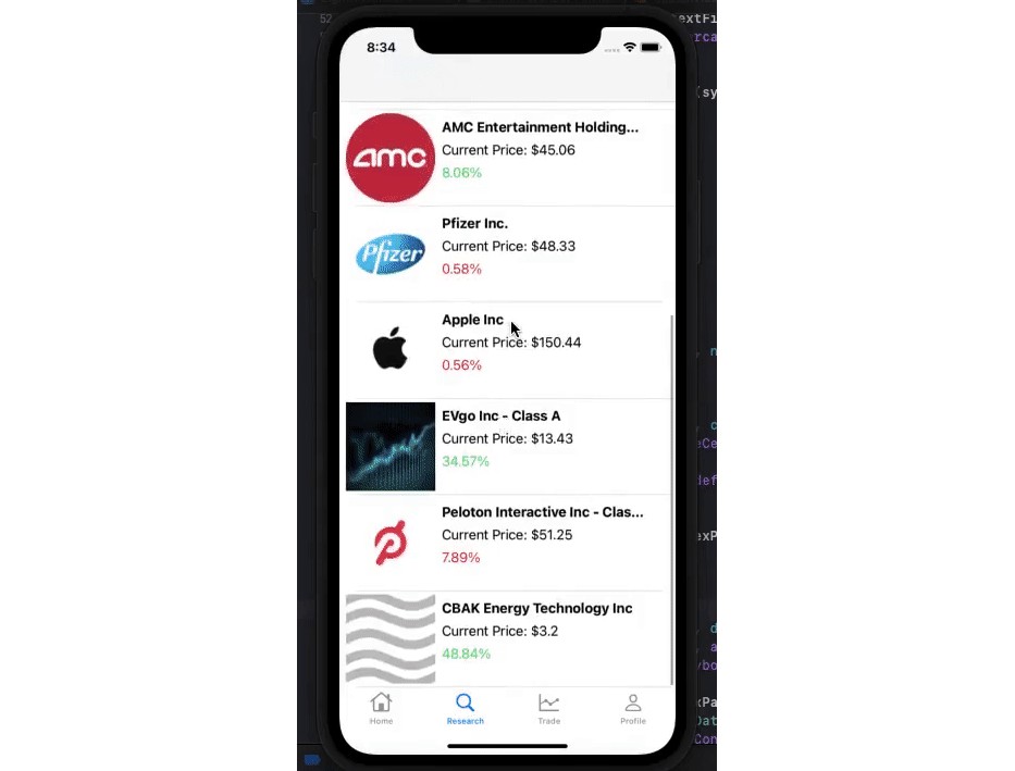 An application where users can simulate trading stocks with a starting ...