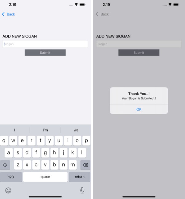 A simple slogan management application you can add, update and delete ...