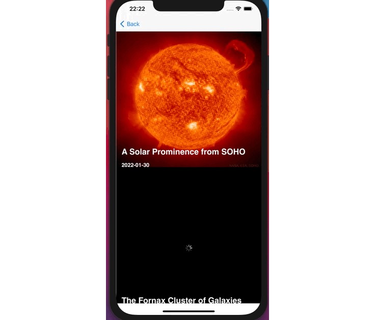 An app that displays pictures from the NASA APOD API