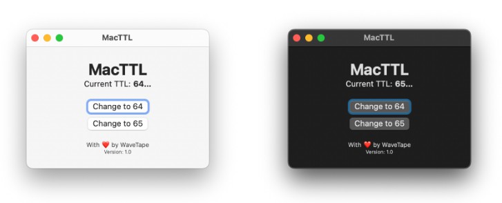 MacTTL - Free and open source software for change TTL on your macOS device