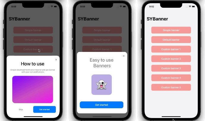 A minimalistic looking banner library for iOS. It supports multiple ...