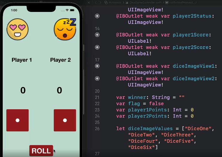 2 player Dice Game Where The Player Who Scores 100 First Wins