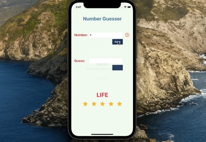 Number Guesser app builded with Swift