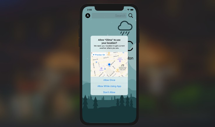 A weather app written in Swift with instructor Angela Yu