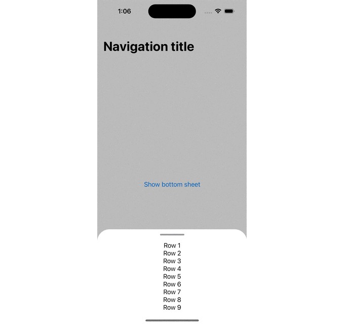 A Sliding Sheet From The Bottom Of The Screen That Uses UIKit To A Sliding Sheet From The Bottom Of The Screen That Uses UIKit To