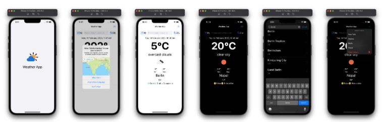 Weather App to Show User Options to input Location in various ways