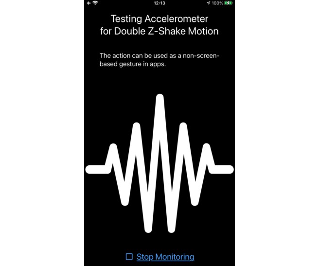 A custom gesture of a user shaking their device in a double Z-shaking ...