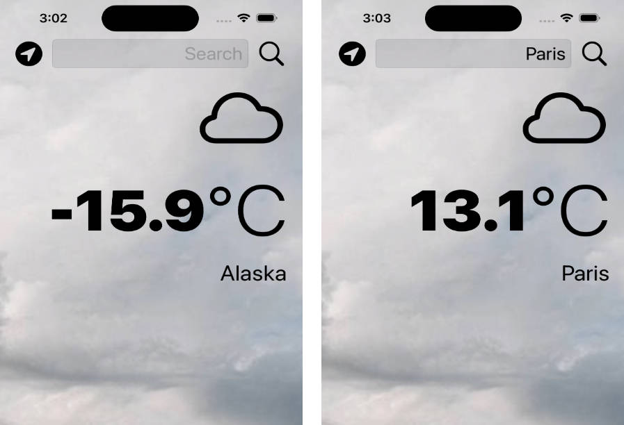 Application that displays instant weather information based on where ...