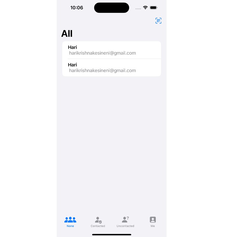 A Swiftui App To Track All Contacts Contacted Contacts And Uncontacted Contacts 