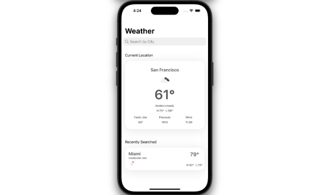 iOS application to access weather information in a quick and efficient ...