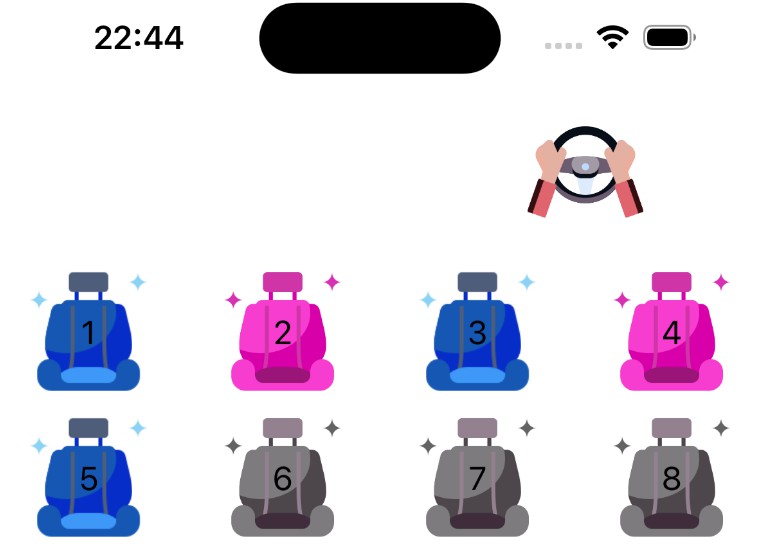 A view controller that displays a bus seating arrangement