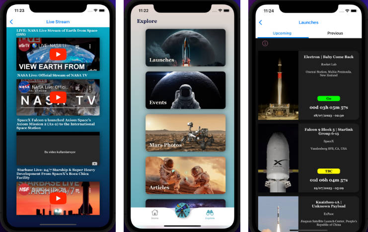 A mobile application that provides a platform for space enthusiasts