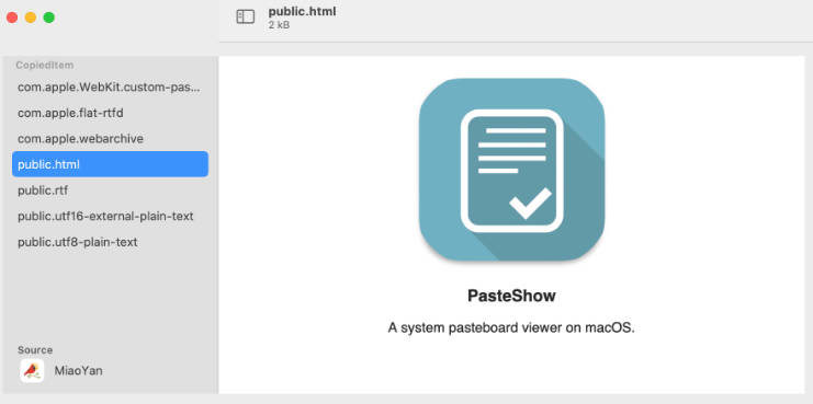 A system pasteboard viewer on macOS