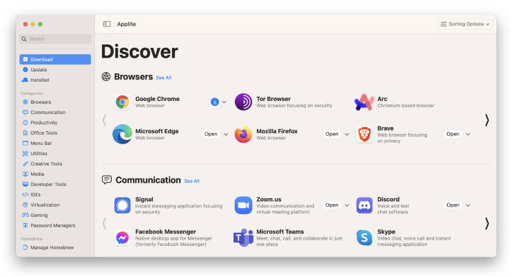 User-friendly GUI macOS application for Homebrew Casks