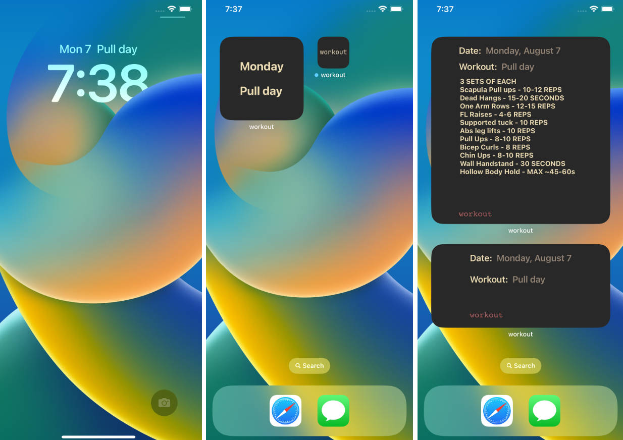 Display a message in text format on lockscreen